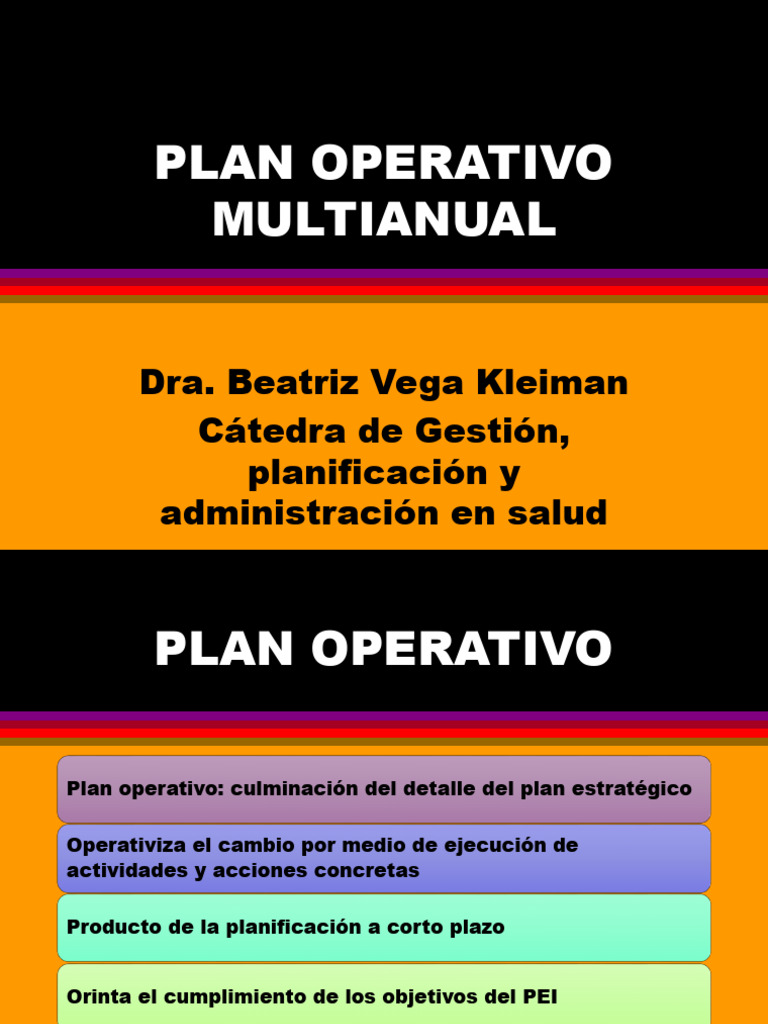 Plan Operativo Multianual en Salud | PDF | Planificación estratégica ...