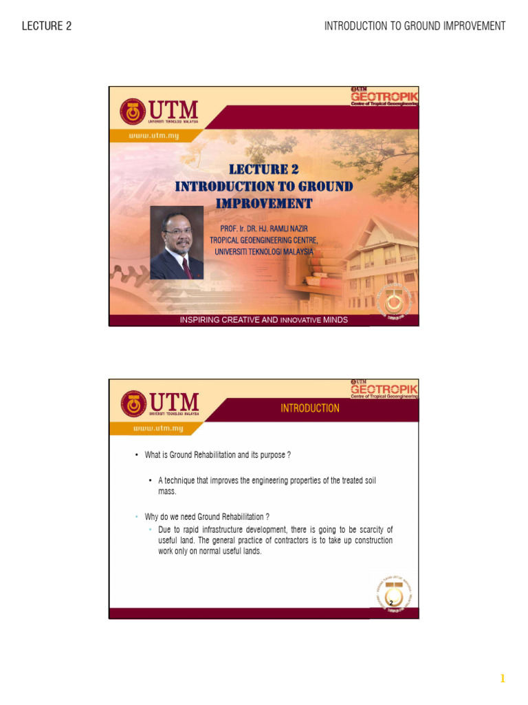 Lecture 2 Intro To Ground Improvement | Download Free PDF | Deep Foundation | Soil