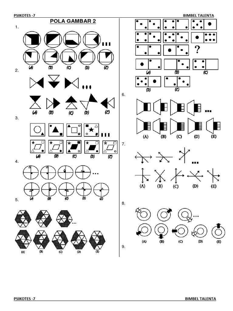 Soal Psikotes Pola Gambar Terbaru | PDF