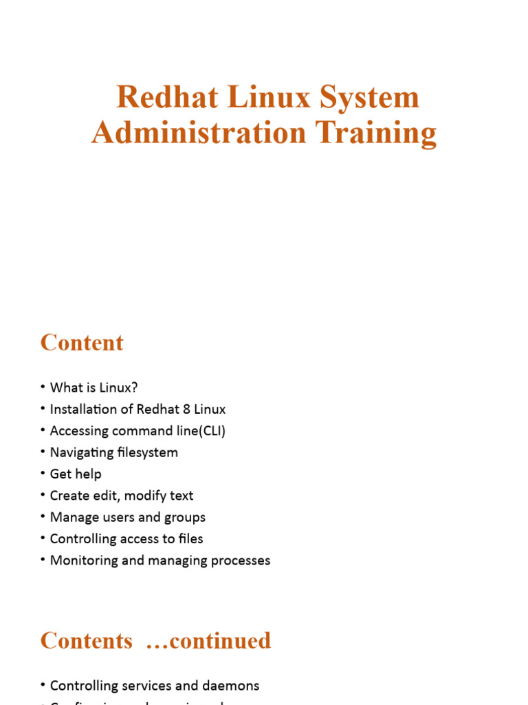 Redhat Linux Admin Training Course | PDF