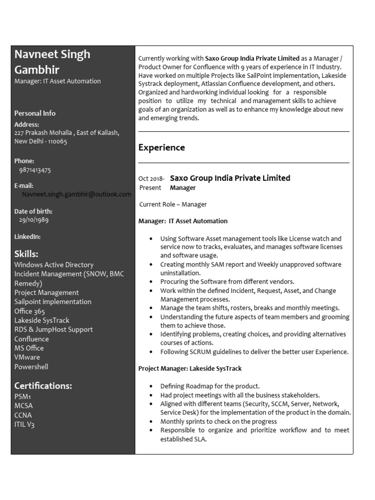 Navneet Resume | PDF | Microsoft Windows | Active Directory