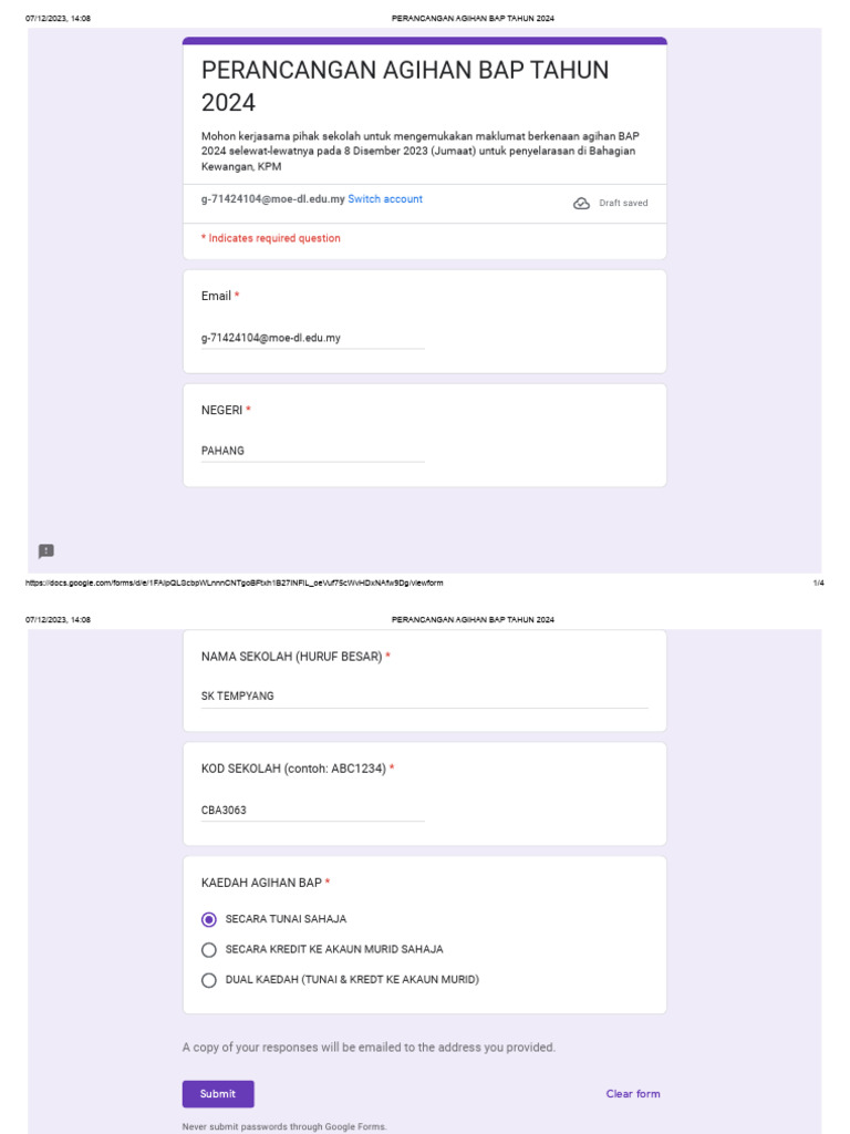 Perancangan Agihan Bap Tahun 2024 | PDF