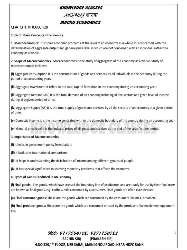 MACRO ECONOMICS 190 Pages Questions and Answers 21.9.23 | PDF