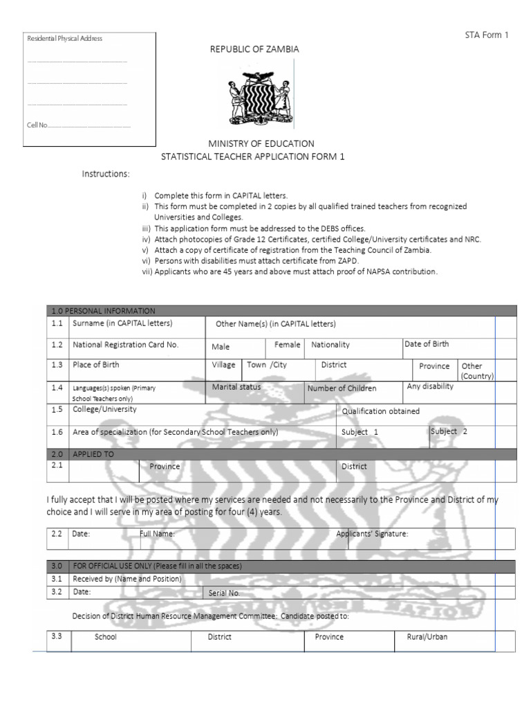 Sta Form 1 | PDF | Teachers