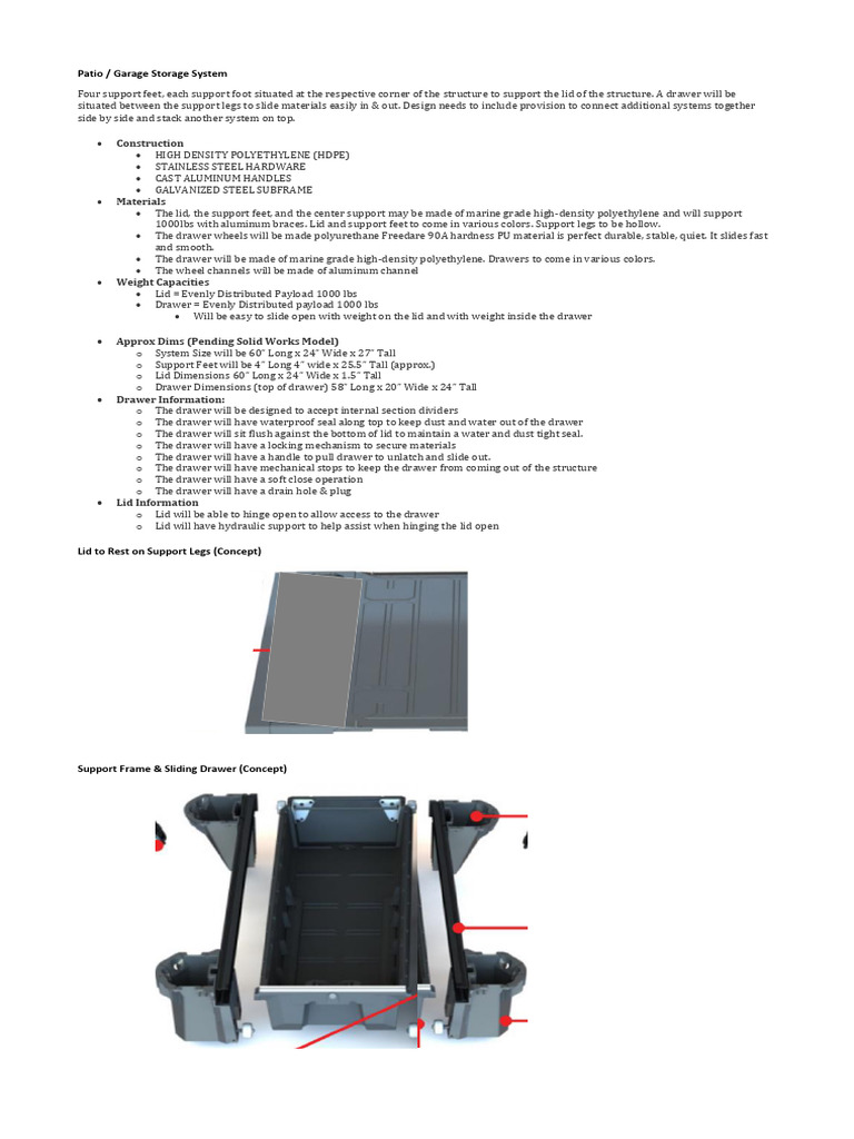Spec Sheet Storage Box | PDF | Polyethylene | Building Engineering