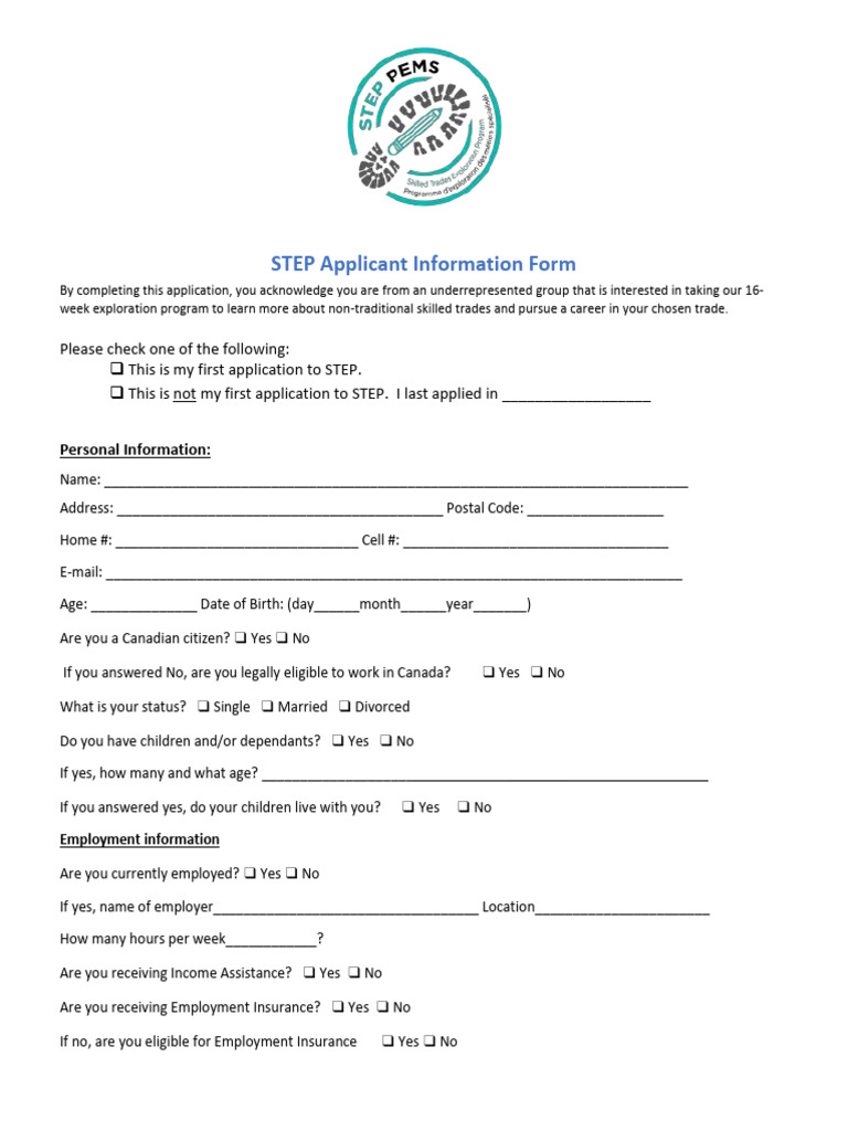 STEP Application | PDF