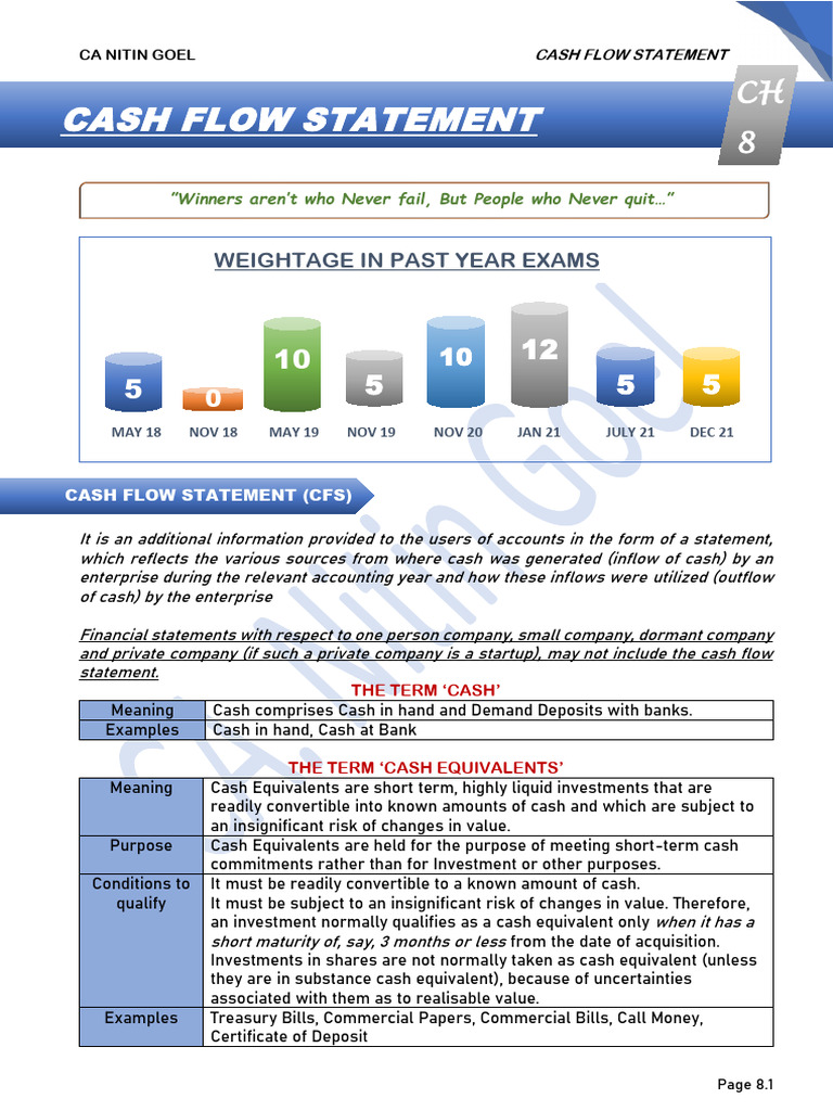 8 Cash Flow Statement | Download Free PDF | Income Statement | Dividend