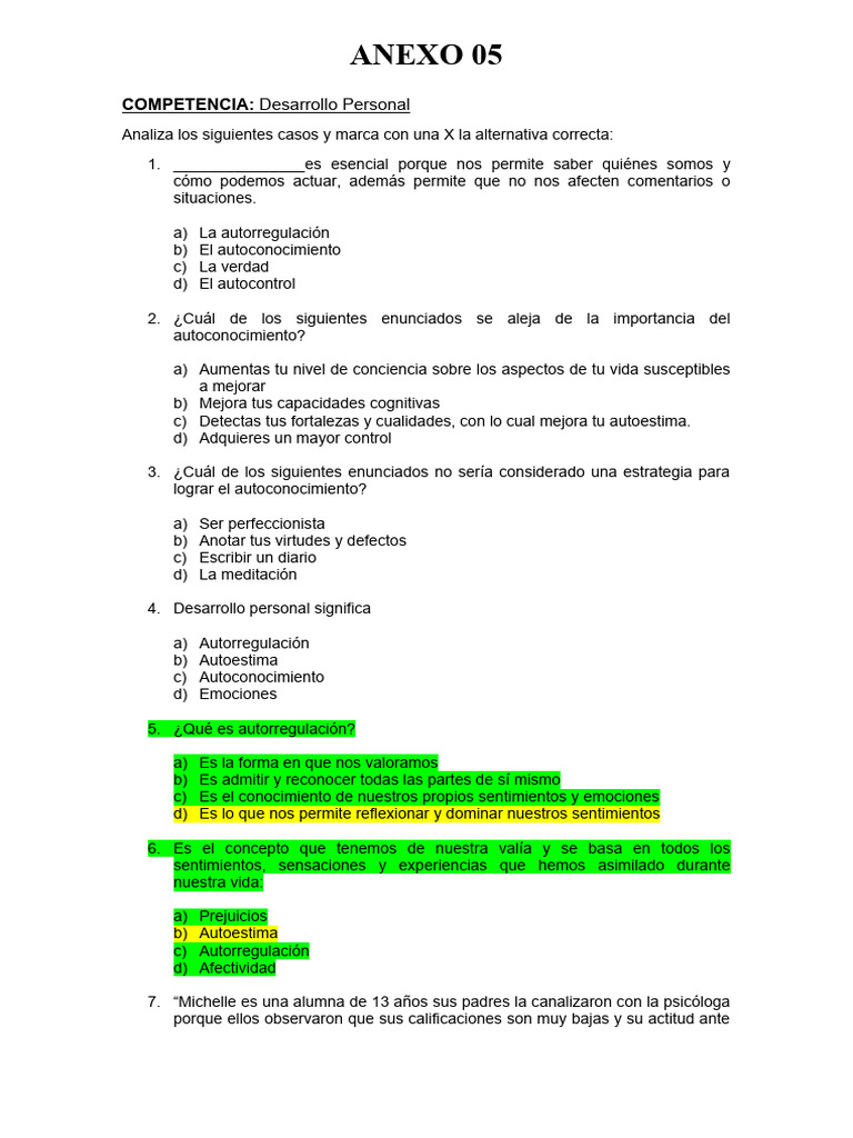 Anexo 5 La Rosa | PDF | Autoestima | Evolución