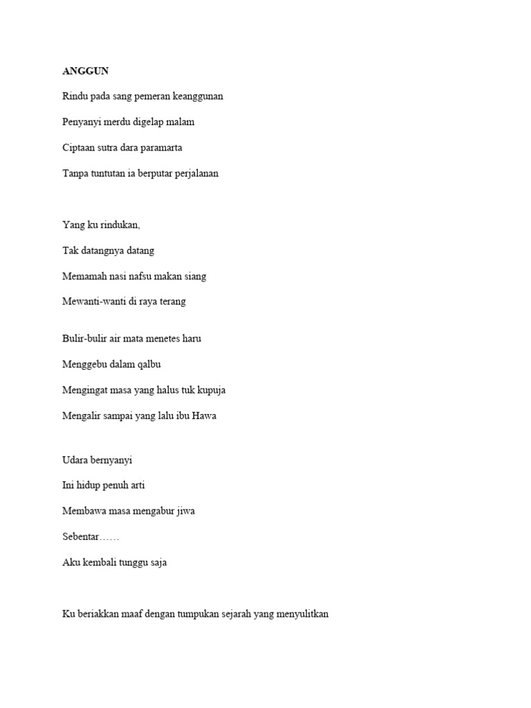 Puisi Kerinduan dan Keanggunan | PDF