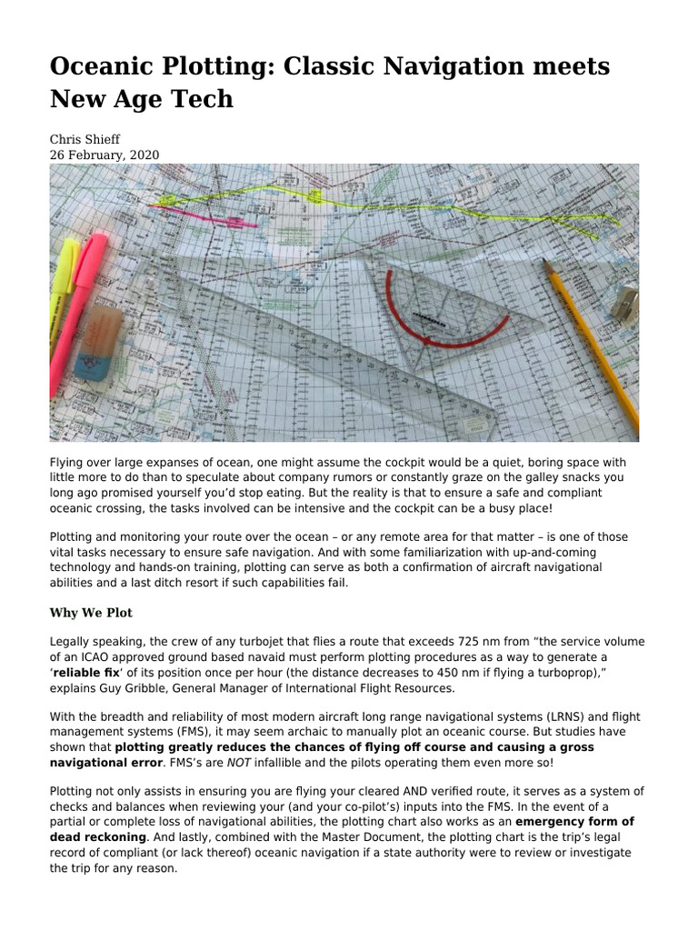 Oceanic Plotting: Classic Navigation Meets New-Age Tech | PDF | Aeronautics | Aviation