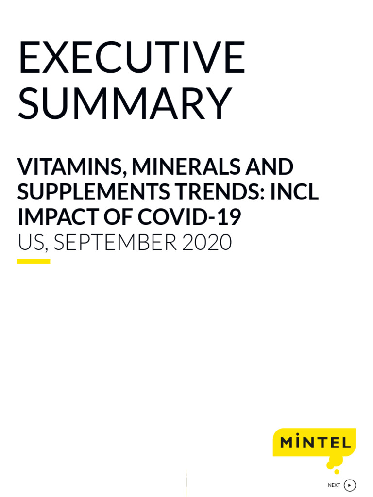 Vitamins, Minerals and Supplements Trends - Executive Summary MINTEL | PDF