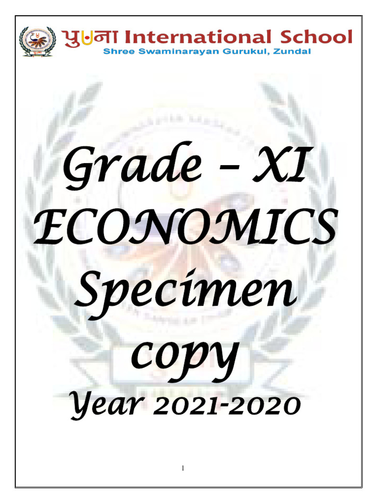 Class - Xi - Economics - Study Material - 2021-22 | PDF
