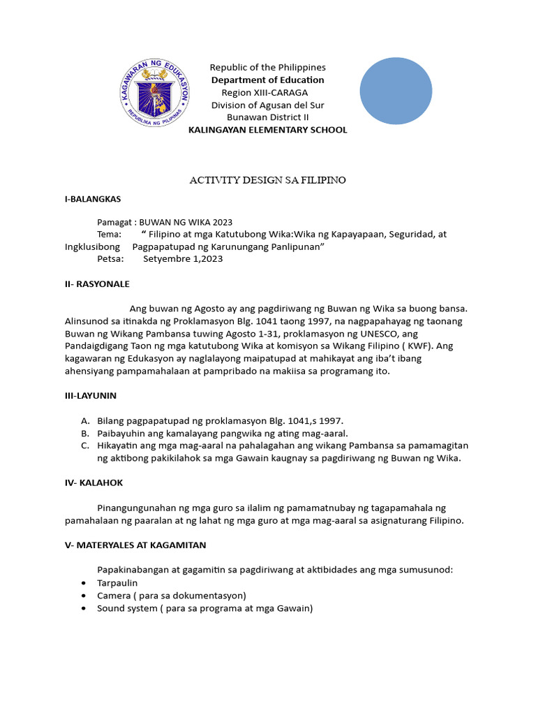 Activity Design | PDF