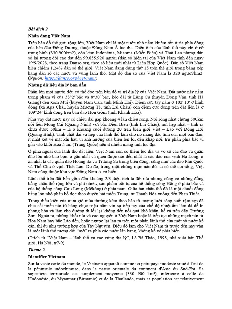 Thème (Geographie) (Tham KH o Chatgpt) | PDF