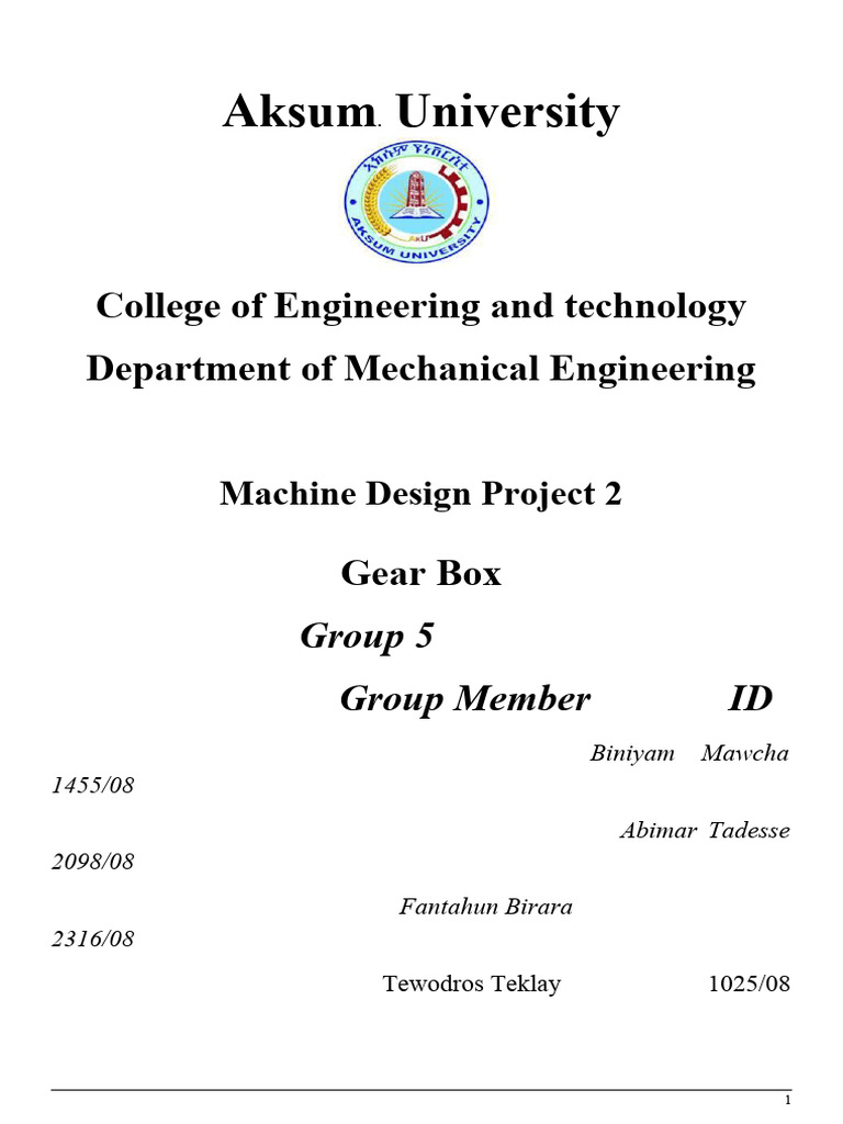 Design Project 3rd Gear Reduction Gearbox Pdf Gear Manual
