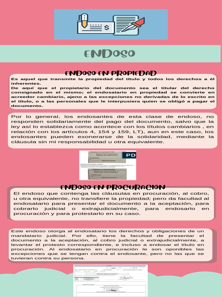 Tipos de Endoso en Derecho Mercantil | PDF | Finanzas y dinero | Ciencias sociales