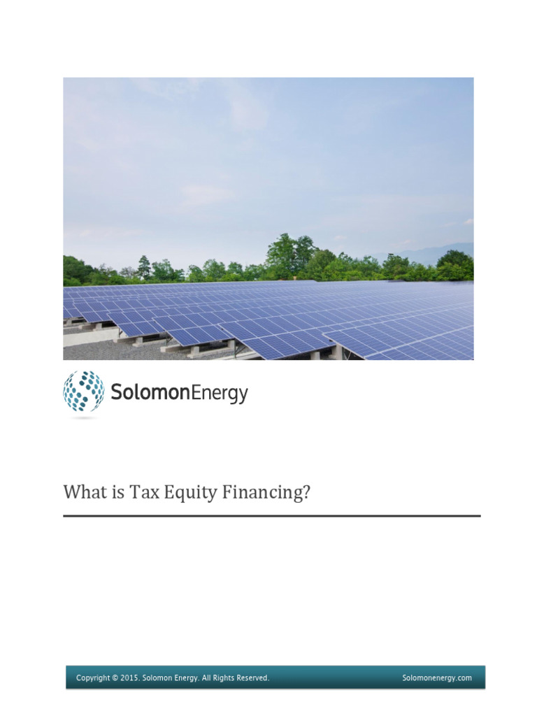 What-is-Tax-Equity-Financing (U.S.) | PDF