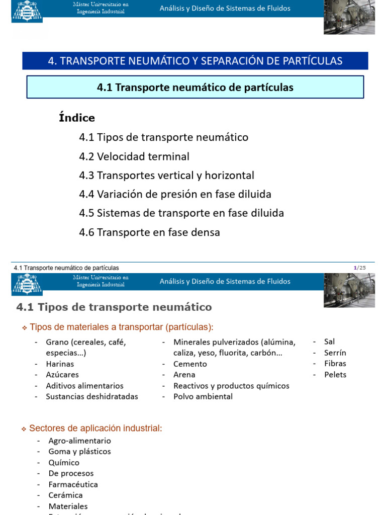 ADSF 4-1 Transporte Neumático de Partículas | PDF | Arrastrar (Física) | Dinámica (Mecánica)