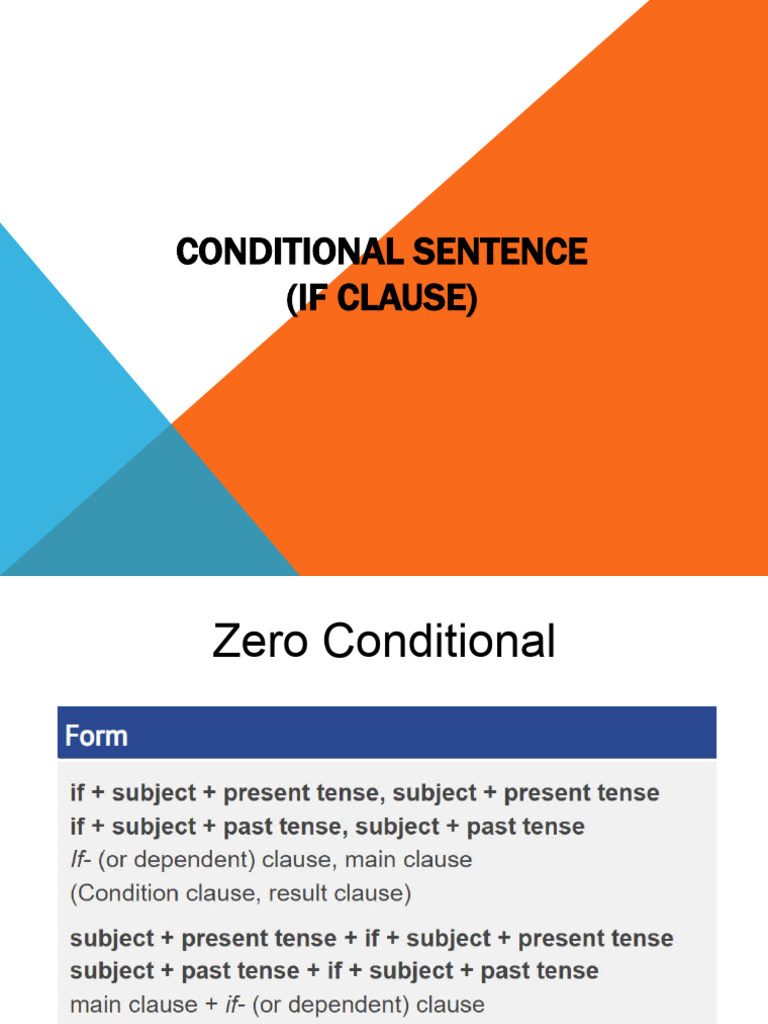 Conditional Sentence (If Clause) | PDF | Language Mechanics | Grammar