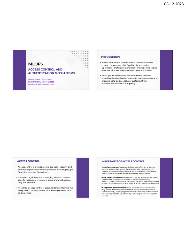 MLOps Study Material | PDF | Authentication | Access Control