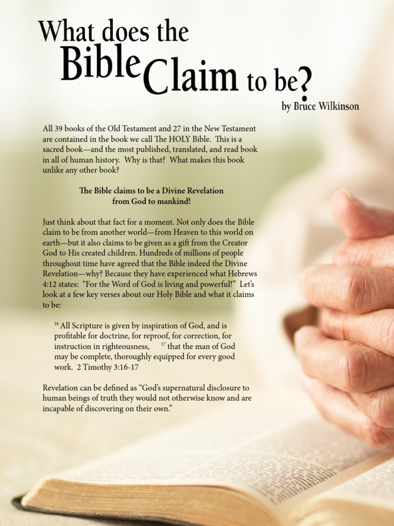 Divine Revelation: The Bible's Claim | PDF | Revelation | Bible