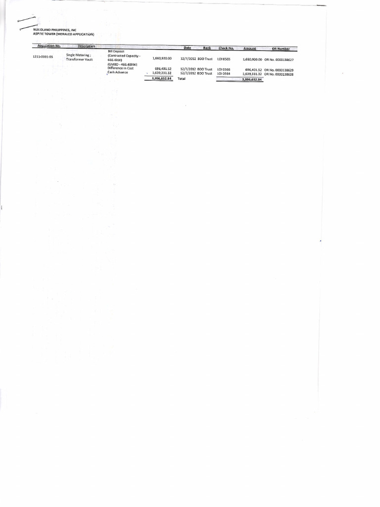 Bill Deposit Main Aspire | PDF