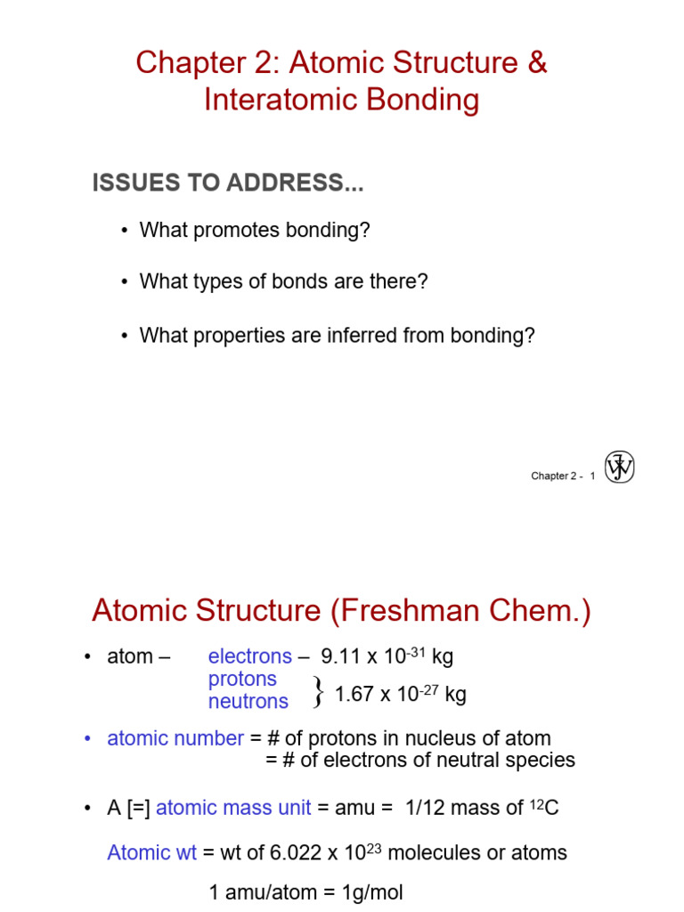 Chapter 2 Atomic Structure Pdf Chemical Bond Ion