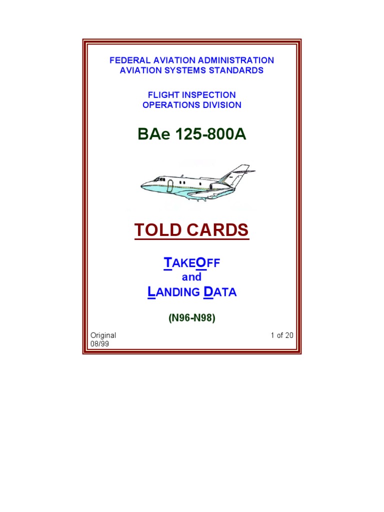 Hawker TOLD Cards | PDF | Takeoff | Celsius
