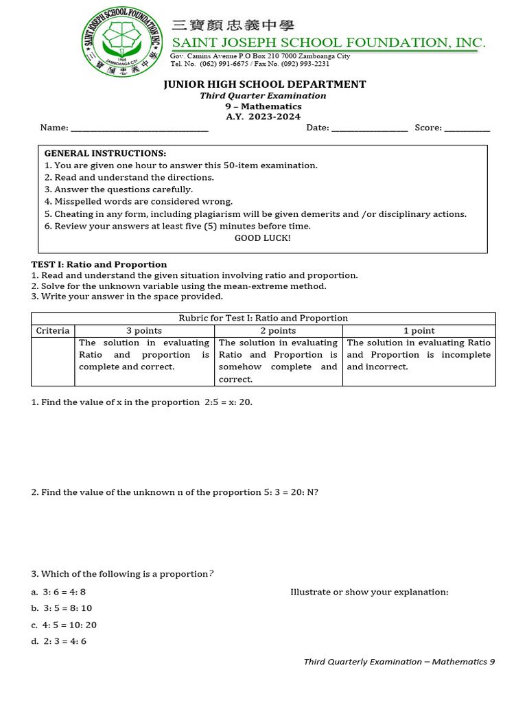 Reviewer Math 9 Q3 2023 24 | PDF | Classical Geometry | Euclidean Geometry