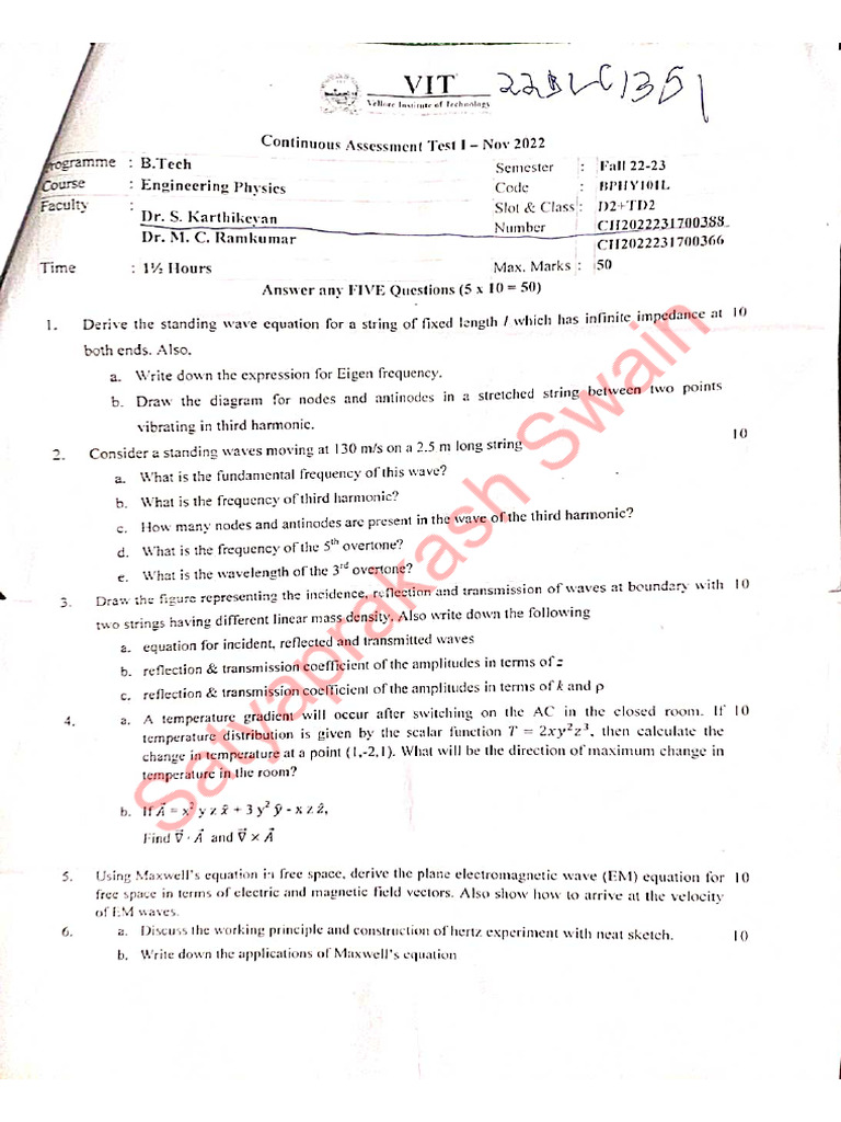 Physics CAT 1 - Merged | PDF