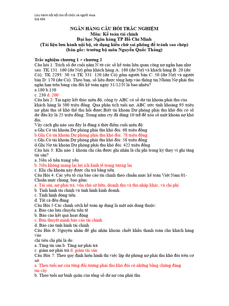 Ngân Hàng TN HUB KTTC | PDF