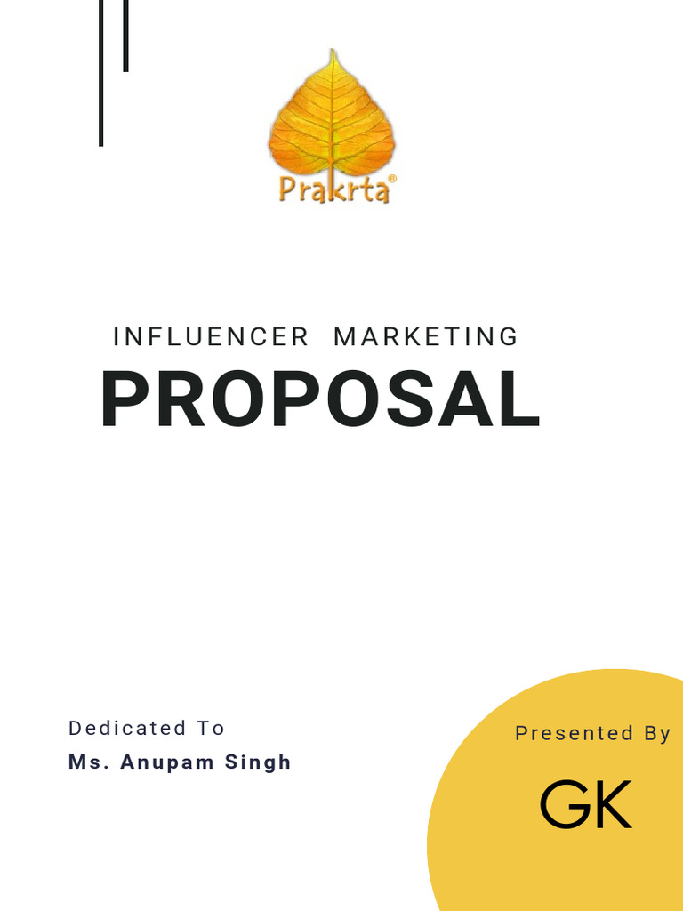 Prakrta - Influencer Marketing Proposal | PDF | Brand | You Tube