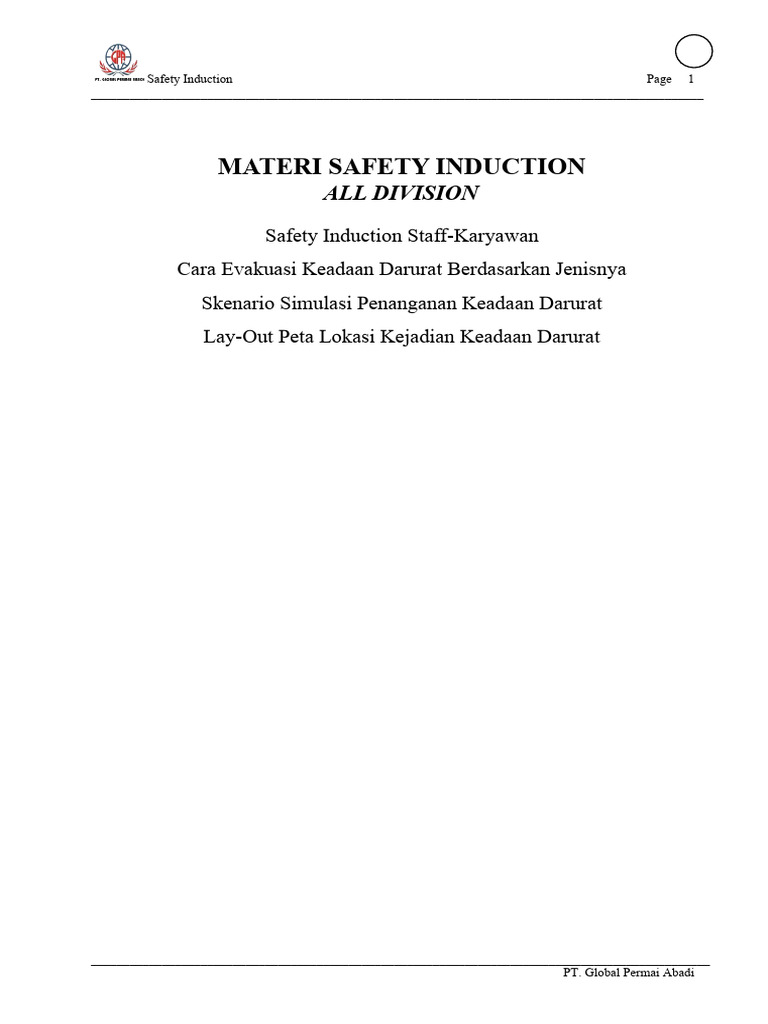 Materi Safety Induction | PDF