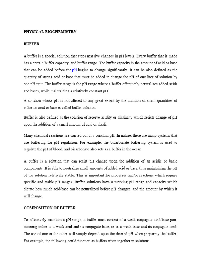 Buffer Pdf Buffer Solution Acid
