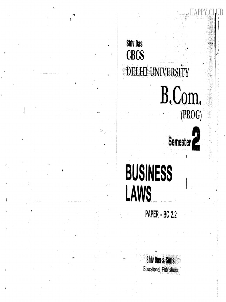 Bcom Prog Business Laws | PDF