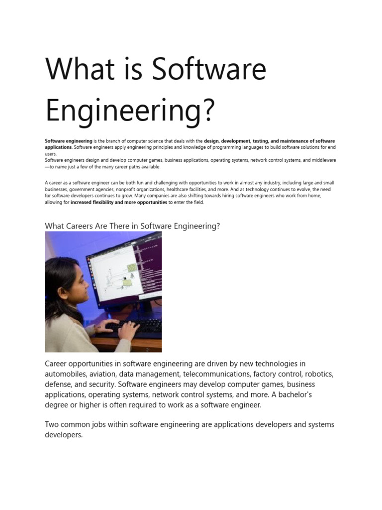 What Is Software Engineering | PDF | Programmer | Software Engineering
