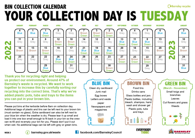 Barnsley Bin Collection Schedule 2022-2023 | PDF