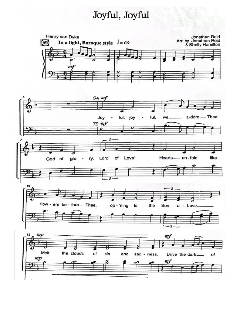 Joyful Joyful SATB | PDF