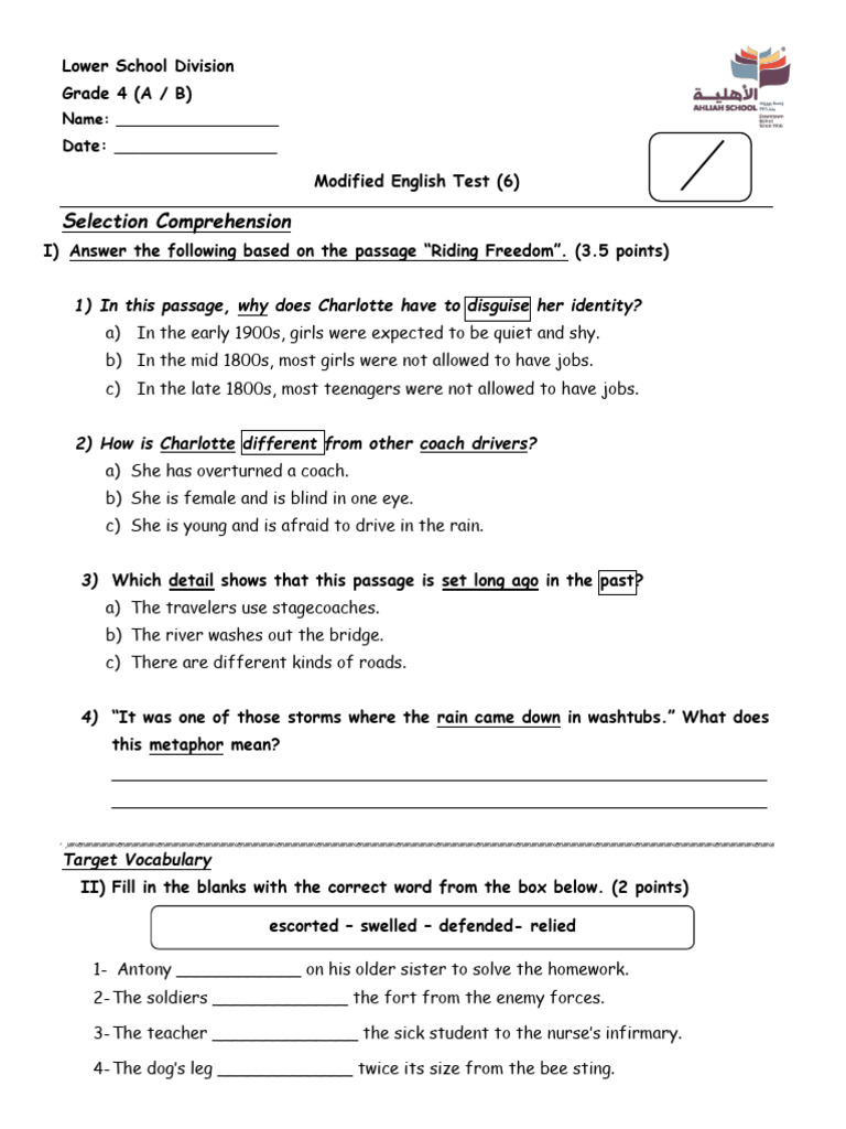 Modified English Test 6 | PDF | Human Communication | Linguistics