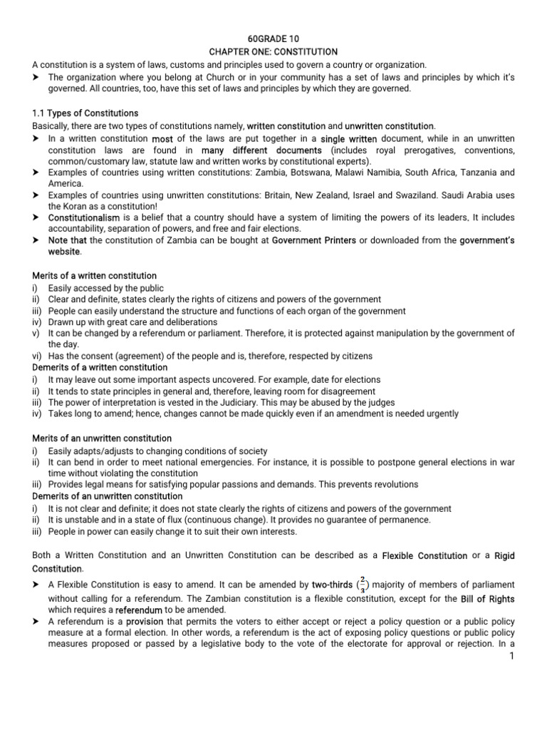 Understanding Written and Unwritten Constitutions | PDF