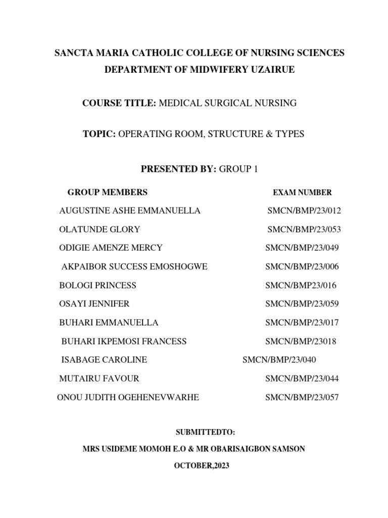 Operating Room Structures and Types | PDF | Surgery | Emergency Department
