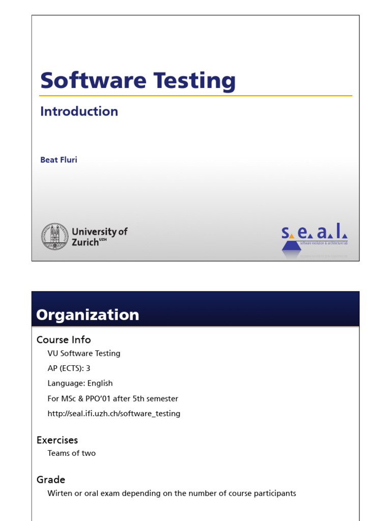 SW-Testing FS2011 Introduction | PDF | Software Testing | Software SW-Testing FS2011 Introduction | PDF | Software Testing | Software