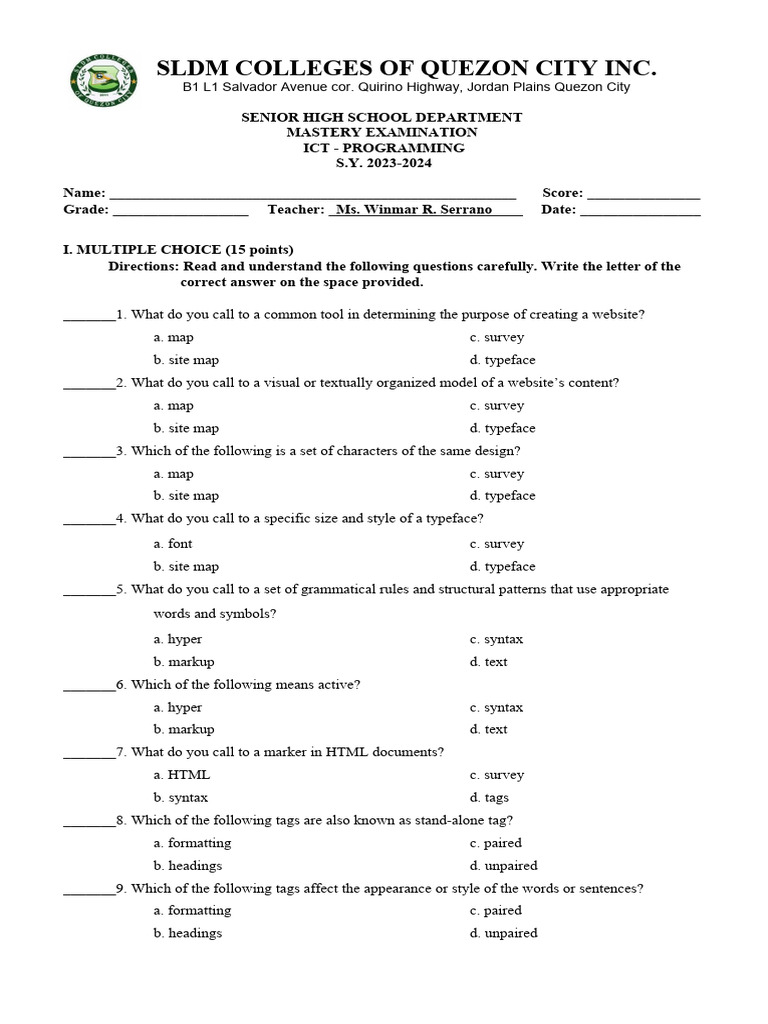 Mt Programming Serrano Pdf Html Element Software Engineering