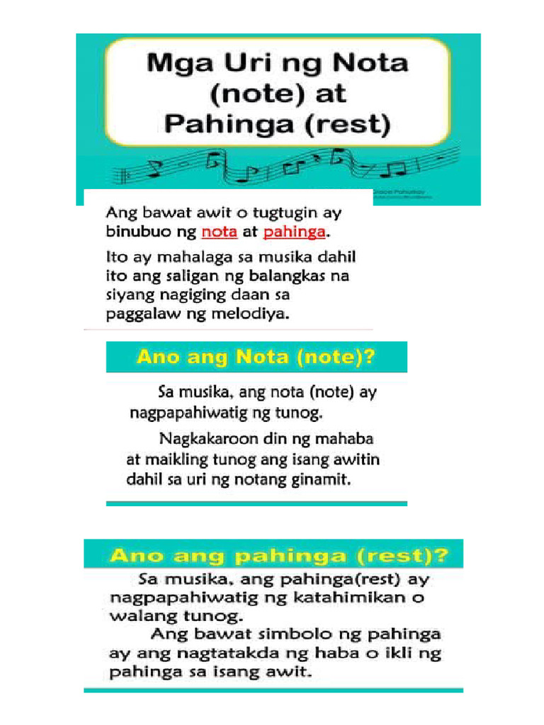 Nota at Pahinga | PDF