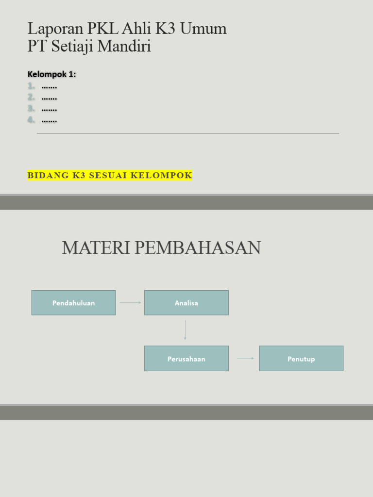 6bdd8 Contoh PPT PKL Ahli k3 Umum Narada Katiga Nusantara | PDF | Karier & Perkembangan | Bisnis