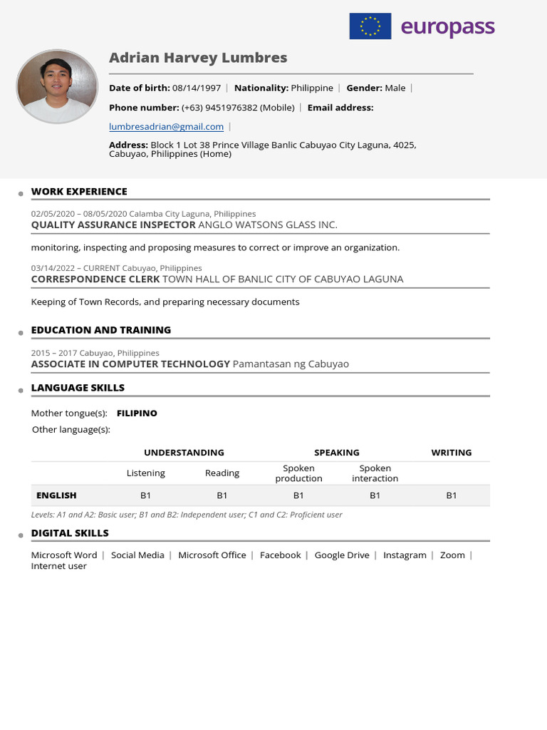 Adrian Lumbres: Resume Overview | PDF | Career & Growth | Social Science