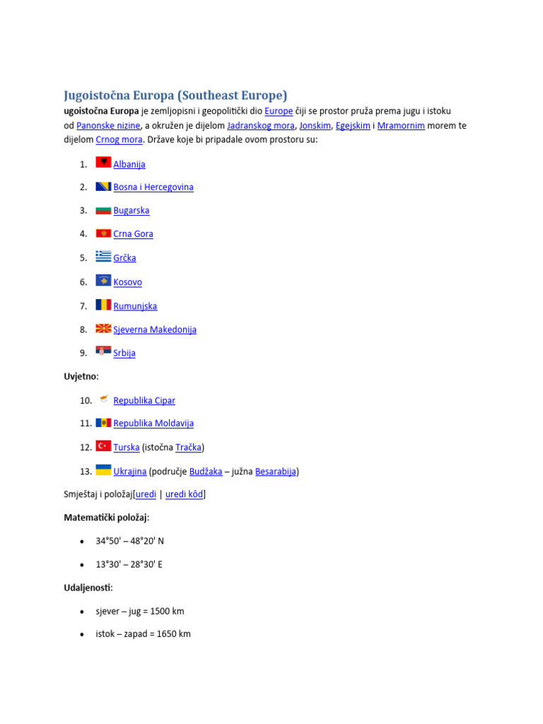 Jugoistočna Europa | PDF