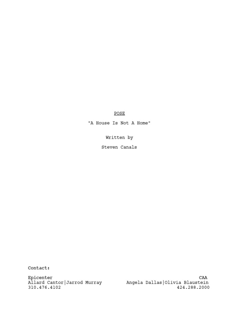Pose Pilot TV Script PDF | PDF | Mystery, Thriller & Crime Fiction | Poetry