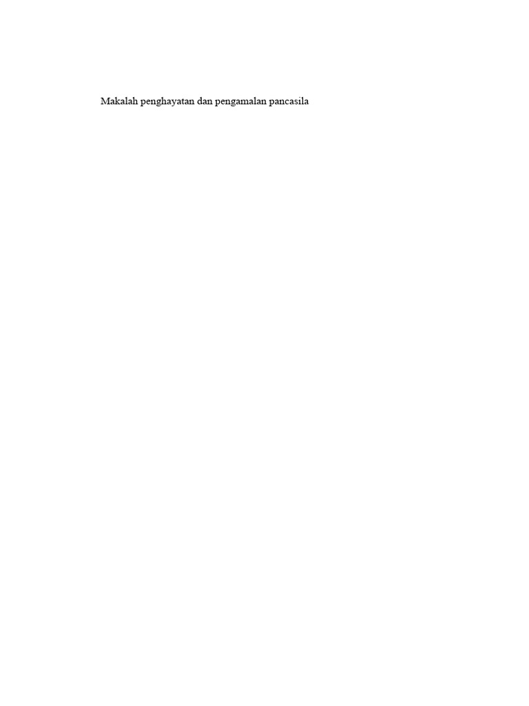 Penghayatan dan Pengamalan Pancasila | PDF
