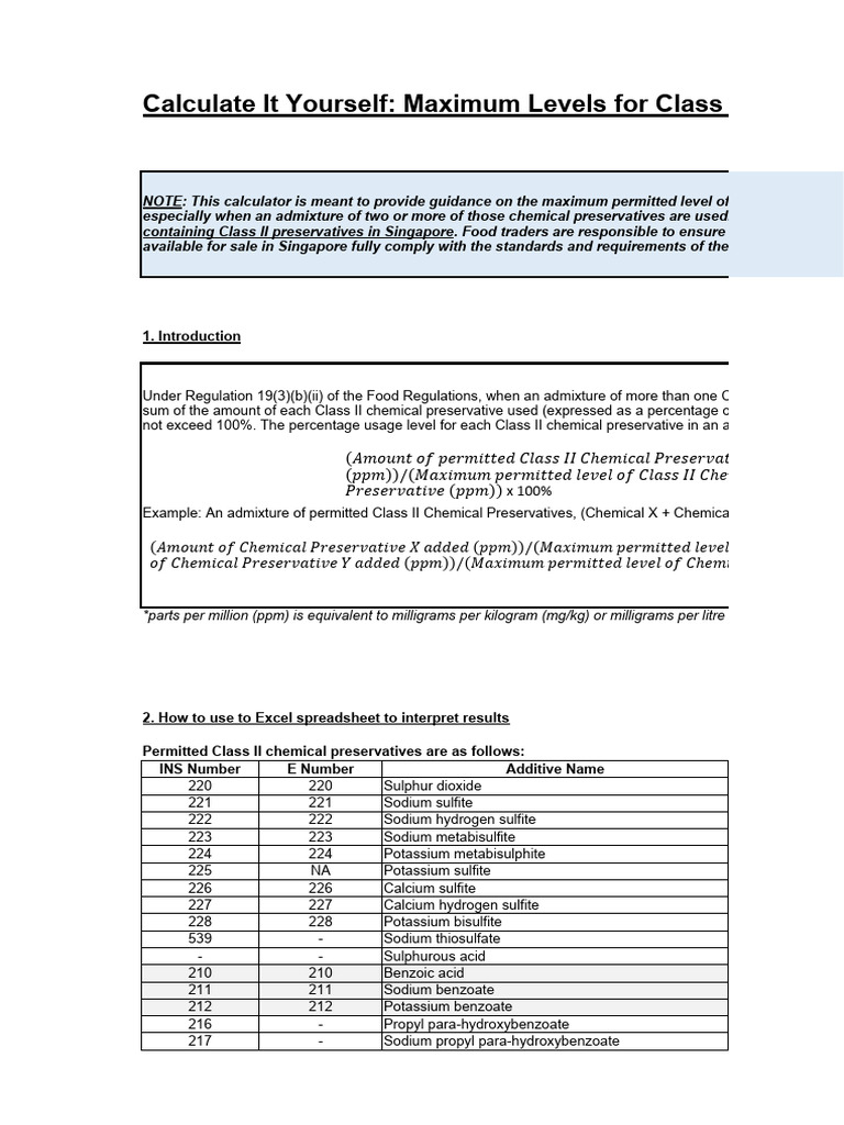 Class II Preservatives: Usage Guide | PDF | Fruit Preserves | Nutrition